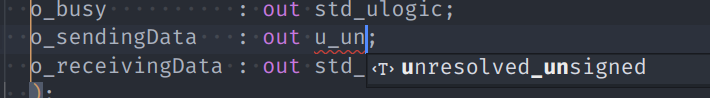 Autocomplete Is Kind Of Broken Original U Unsigned Is Not Suggested · Issue 201 · Vhdl