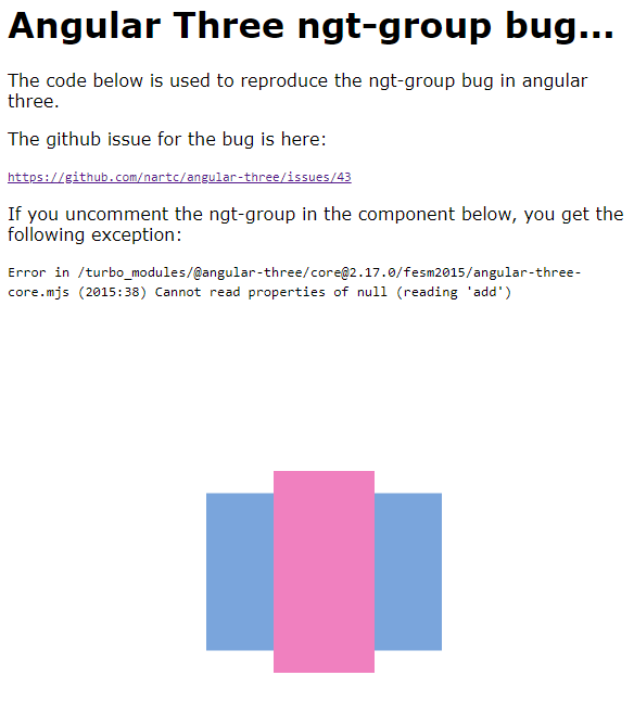 ngt-group not working as expected when forgetting to import NgtGroupModule · Issue #43 · nartc ...