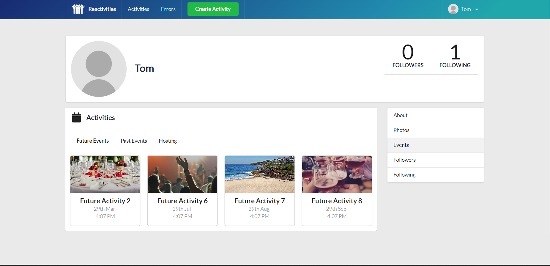 GitHub - TomaBucur/Reactivities