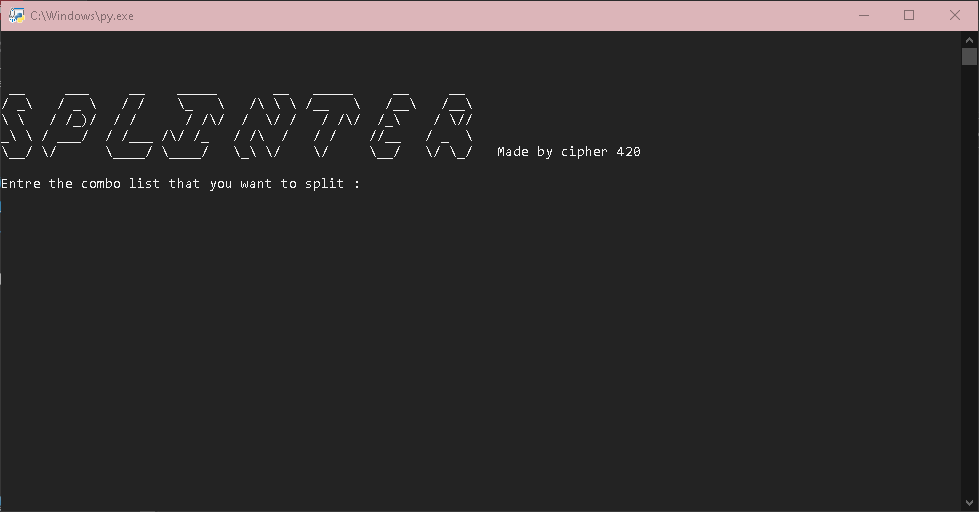 GitHub - cipher450/-Splinter: This is a pretty simple and very fast combo list spliter which as ...