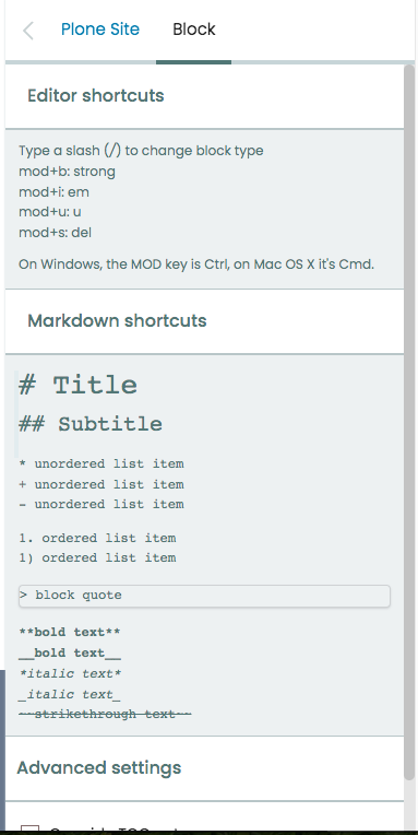 Block Shortcuts style shouts with UPPERCASE ALL THE THINGS · Issue #3811 · plone/volto · GitHub
