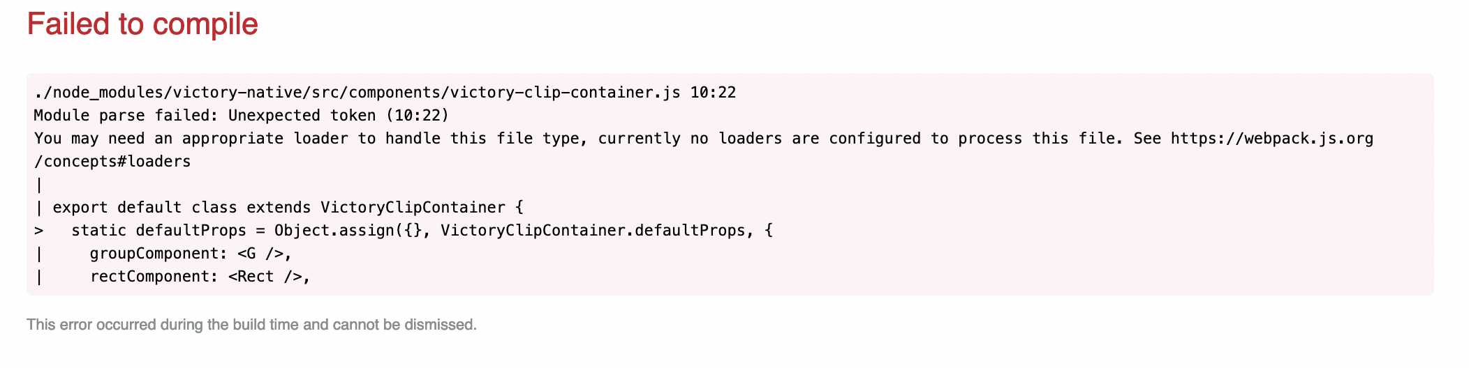 Expo web build fails because of JSX code in the source · Issue #2017 · FormidableLabs/victory ...