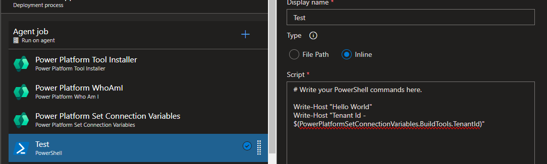 How to use output variables of Set Connection Variable task · microsoft powerplatform-build ...