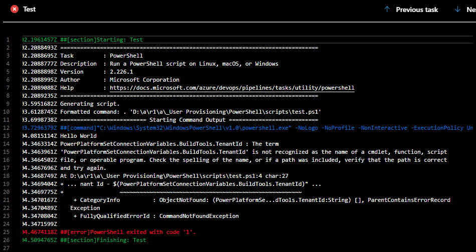 How to use output variables of Set Connection Variable task · microsoft powerplatform-build ...