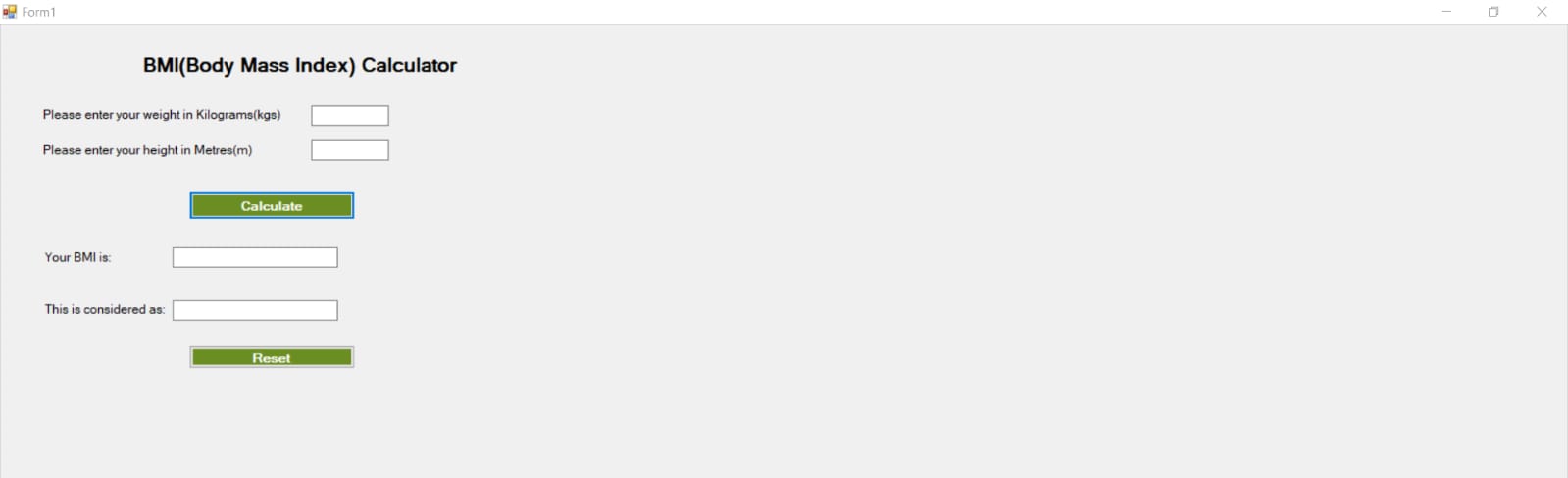 GitHub - MylesMburu/BMI-Calculator