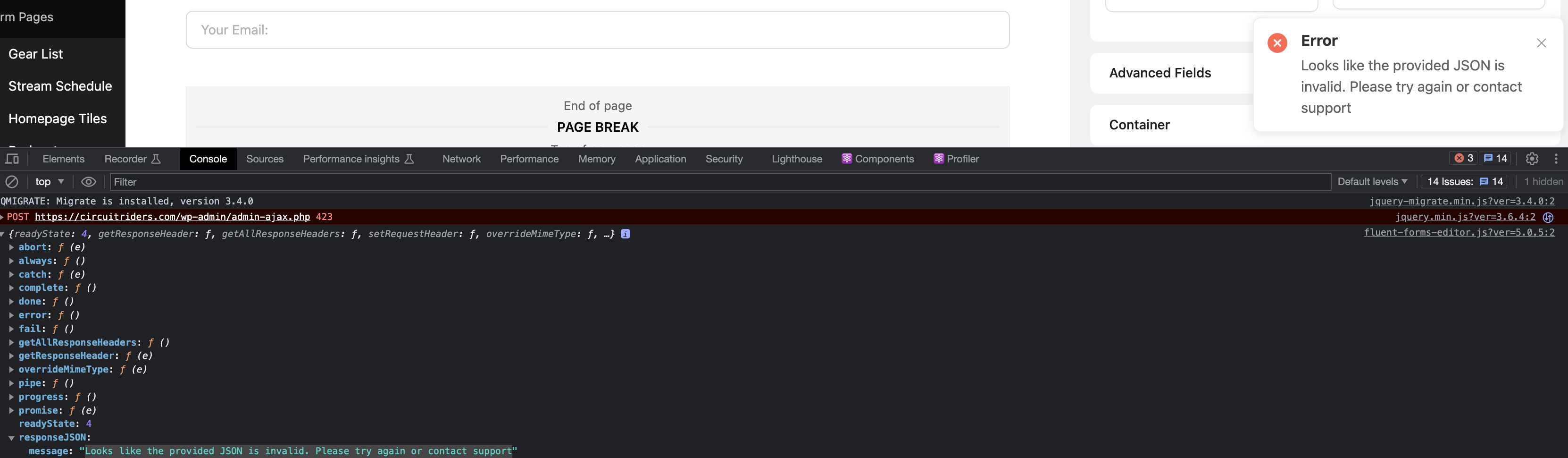 Can't save old forms after updating to version 5.0.5 : provided JSON is invalid · Issue #313 ...