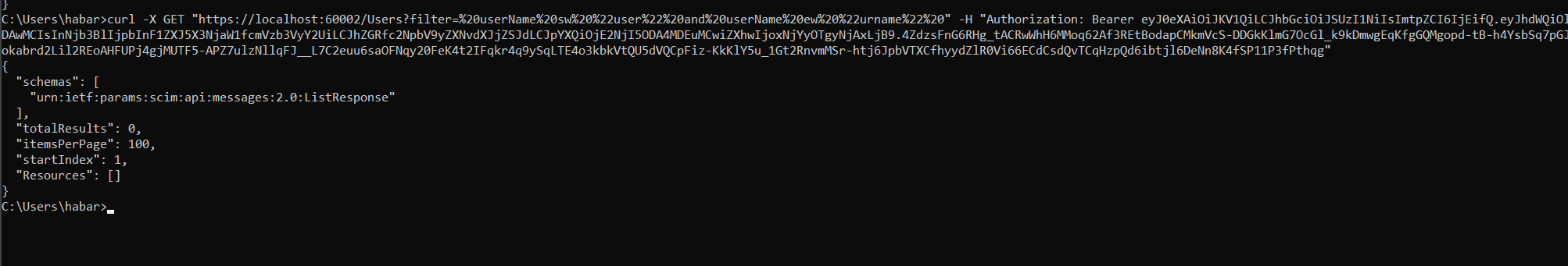 GET /Users returns 403 instead of 200 when using filters using multiple conditions and dashes ...
