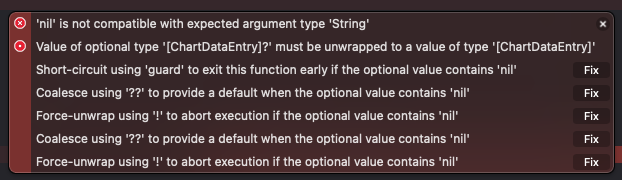Value of optional type '[ChartDataEntry]?' must be unwrapped to a value of type '[ChartDataEntry ...