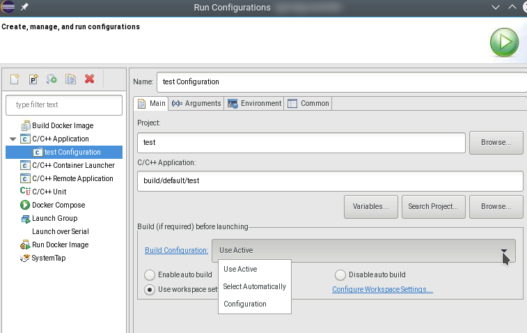 Launch configuration runs wrong build configuration of Core Build ...