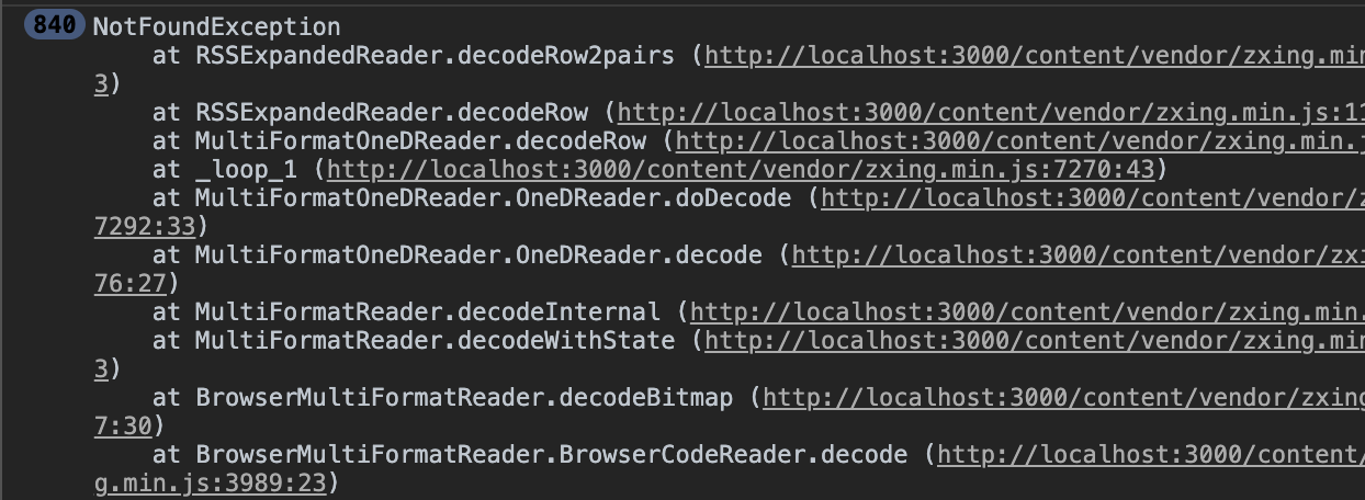 Continues to print NotFoundException after reset() was called for variable amount of time ...