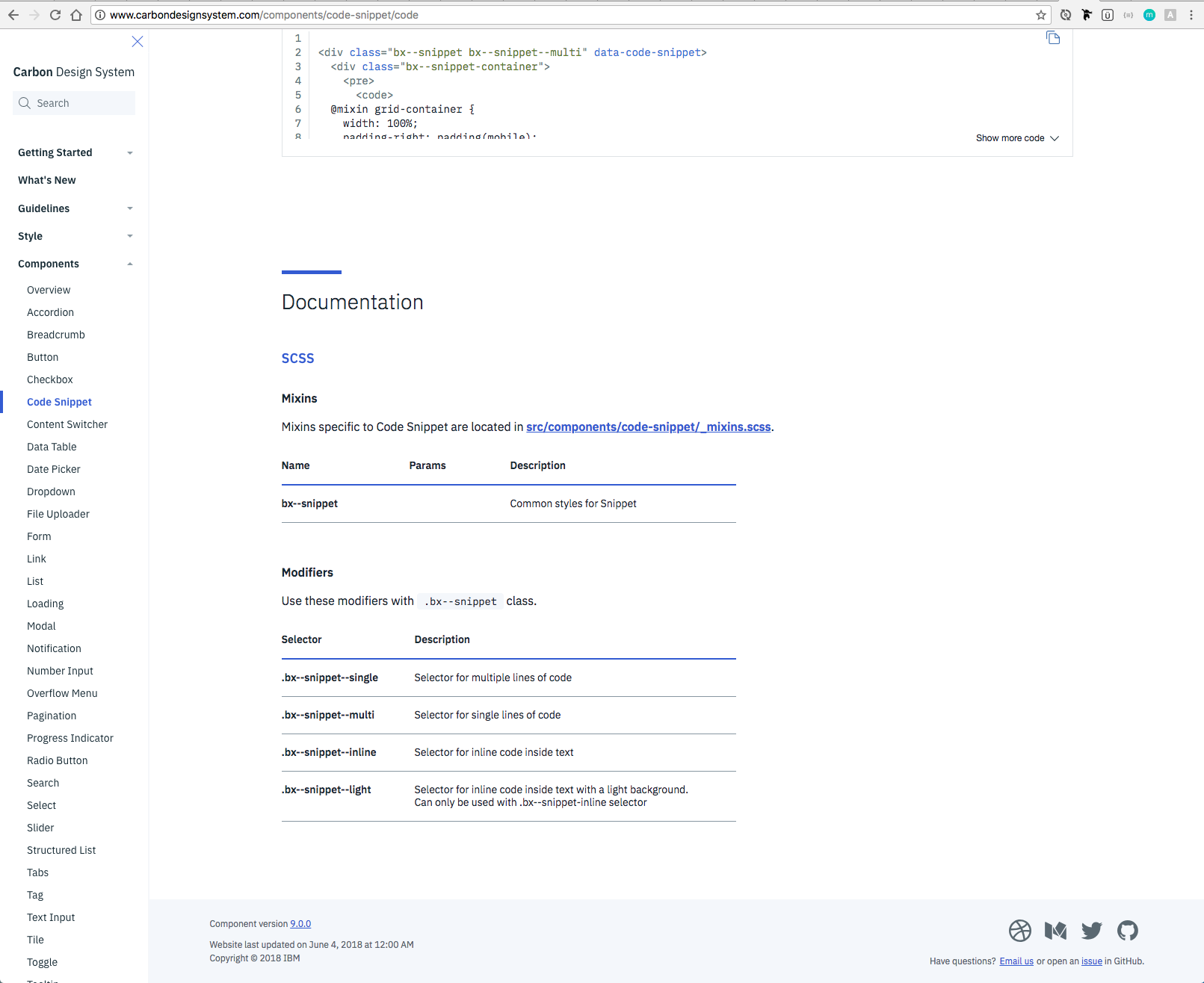 Code snippet selector classes don't match their descriptions · Issue #872 · carbon-design-system ...