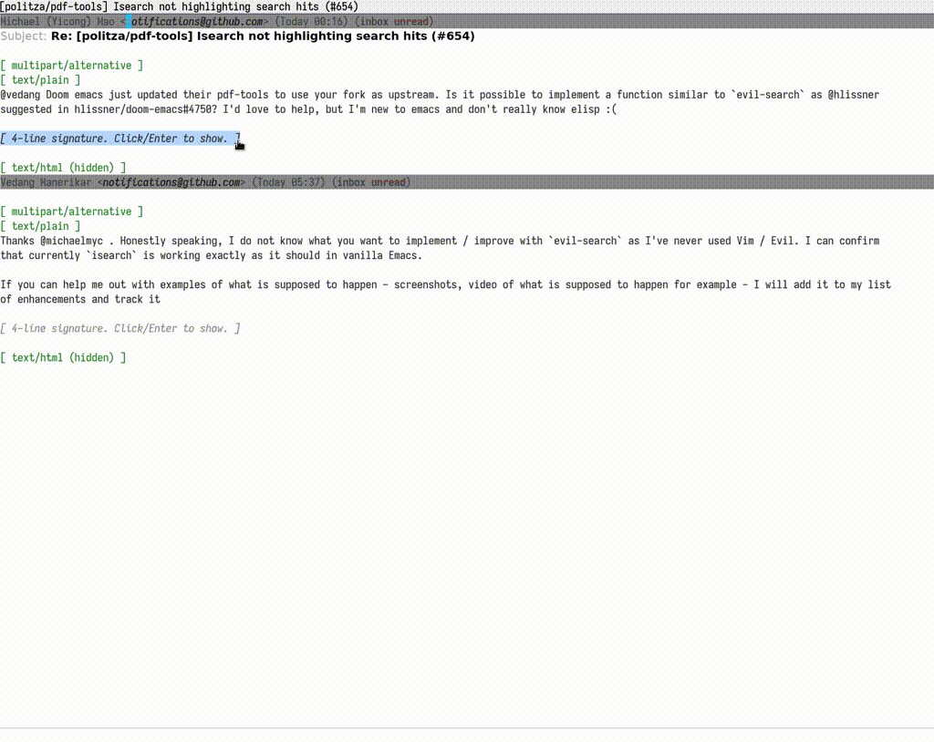 Isearch not highlighting search hits · Issue #654 · politza/pdf-tools · GitHub
