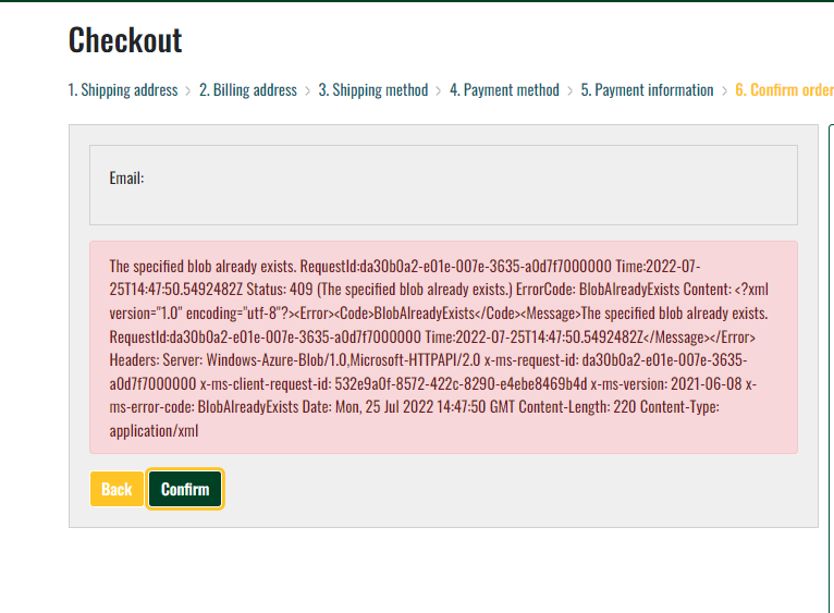 Getting server error "The specified Blob already exists". · Issue #291 · grandnode/grandnode2 ...
