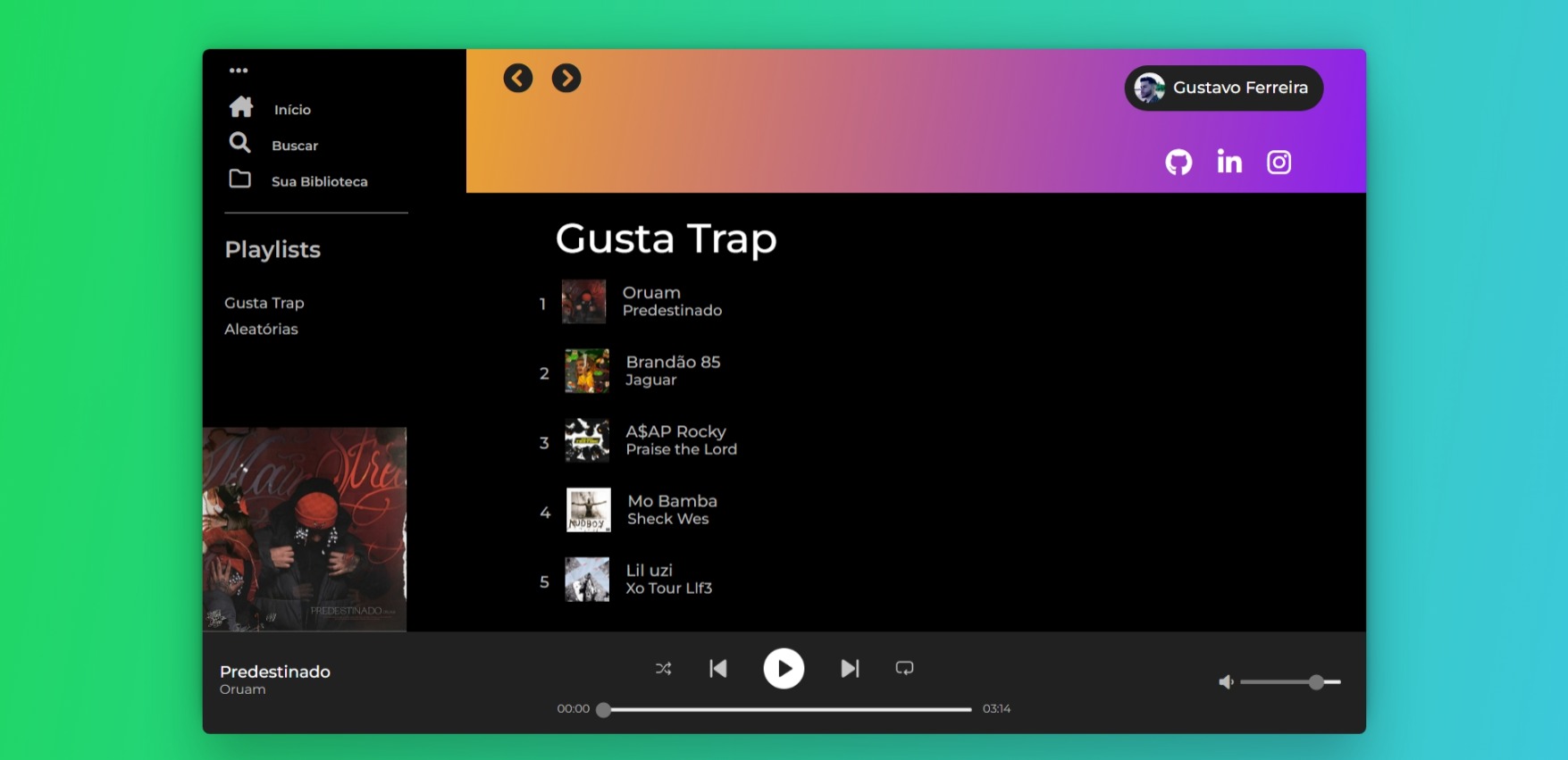 GitHub - gustapng/Player-de-Musica: Projeto pessoal que desenvolvi para fins estudantis. A ...