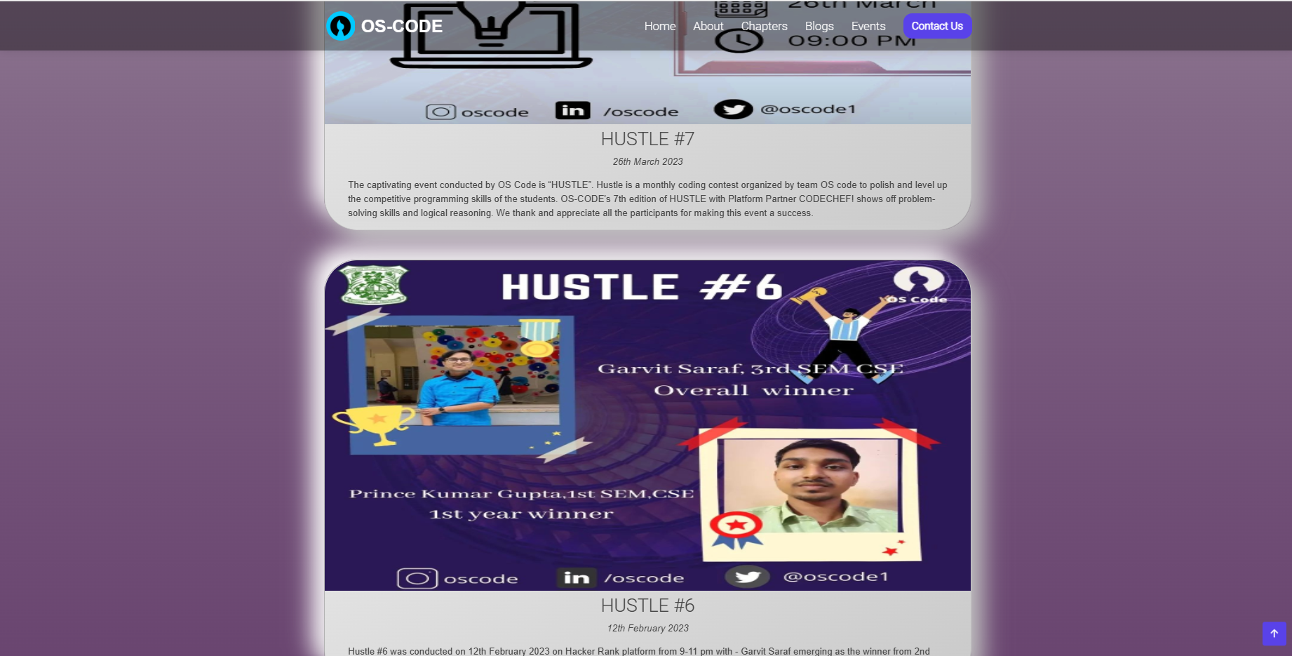 Add Margins and Proper background in events section · Issue #164 · OSCode-Community ...