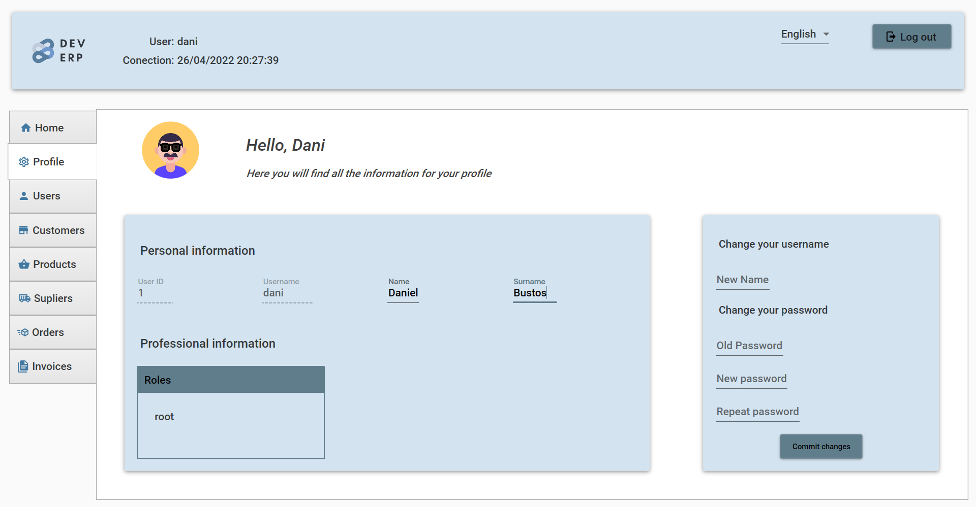 GitHub - dbustosg/Dev-ERP: This project was developed for the ...