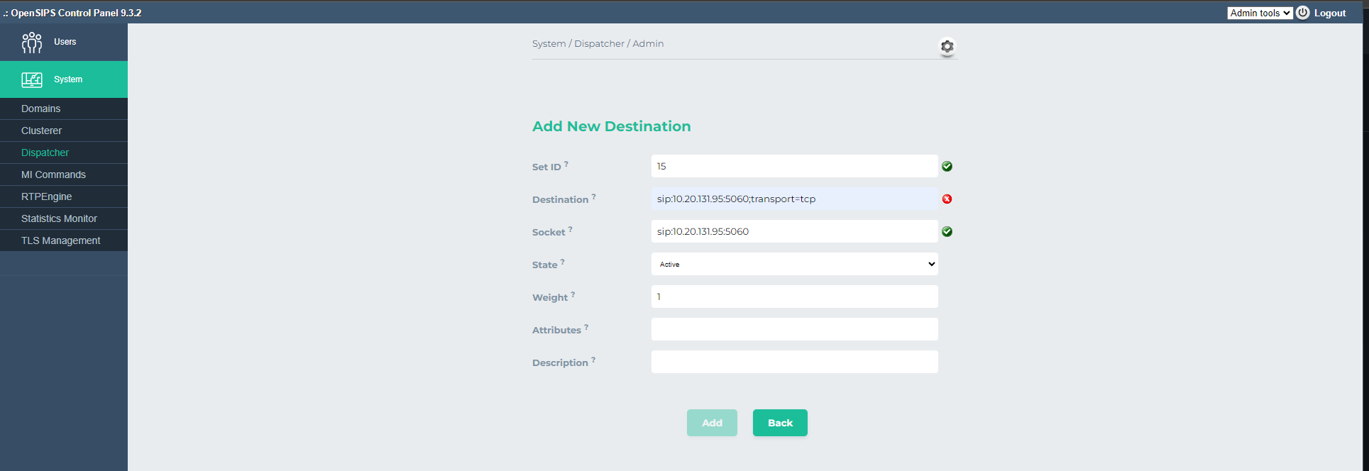 Cannot specify transport type in Control Panel for Dispatcher · Issue #281 · OpenSIPS/opensips ...