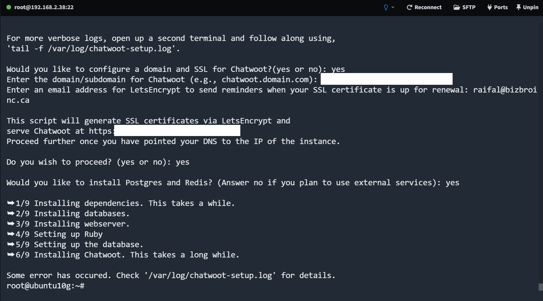 Fresh install on Ubuntu 20 failing · Issue #5411 · chatwoot/chatwoot · GitHub