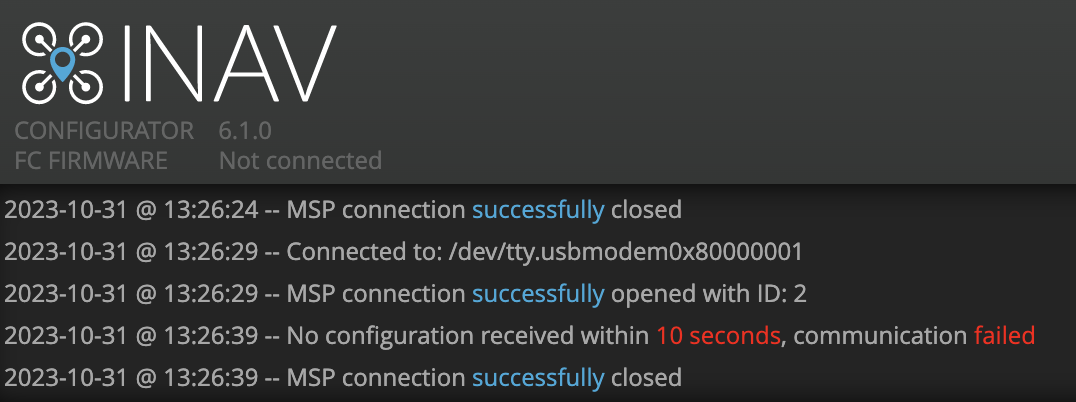 Speedybee F405 V3: Configurator, No configuration received · iNavFlight inav · Discussion #9434 ...