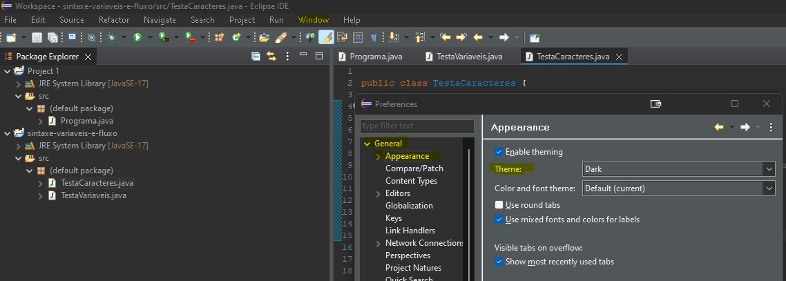 Night Mode Eclipse IDE · Issue #644 · caelum/alura-funcionalidades · GitHub