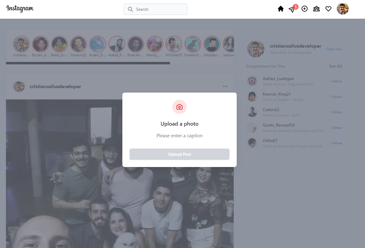 GitHub - cristianoprogramador/instagram-clone: Projeto que clona o Instagram, utilizando Next.js ...
