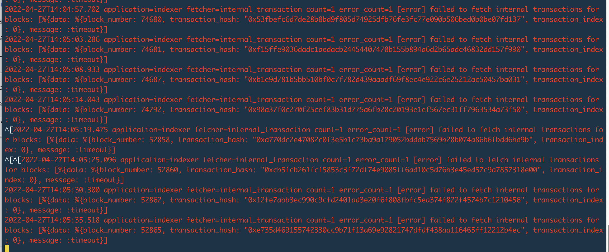 failed to fetch internal transactions for blocks · Issue #5490 · blockscout/blockscout · GitHub