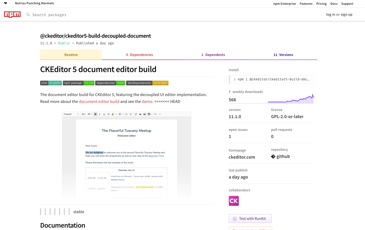 Broken README in editor builds · Issue #1294 · ckeditor/ckeditor5 · GitHub
