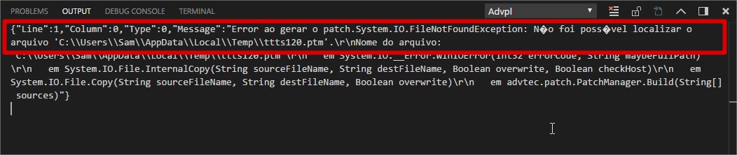 Erro ao gerar Patch · Issue #245 · totvs/advpl-vscode · GitHub