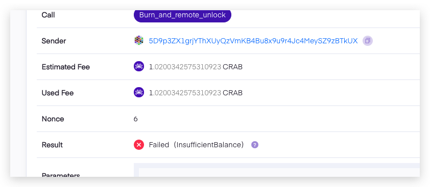 Failed （InsufficientBalance) Crab Parachain Crab Smart Chain · Issue #429 · helix-bridge/helix ...