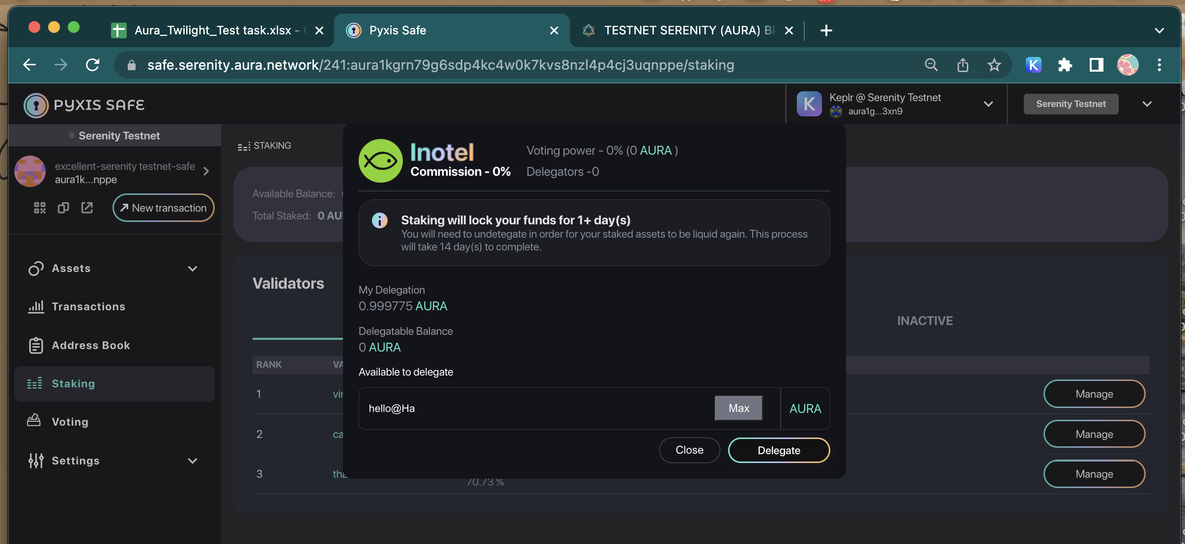 [Aura-Safe][Staking] Not validate delegate number field · Issue #223 · aura-nw/Aura-Safe · GitHub