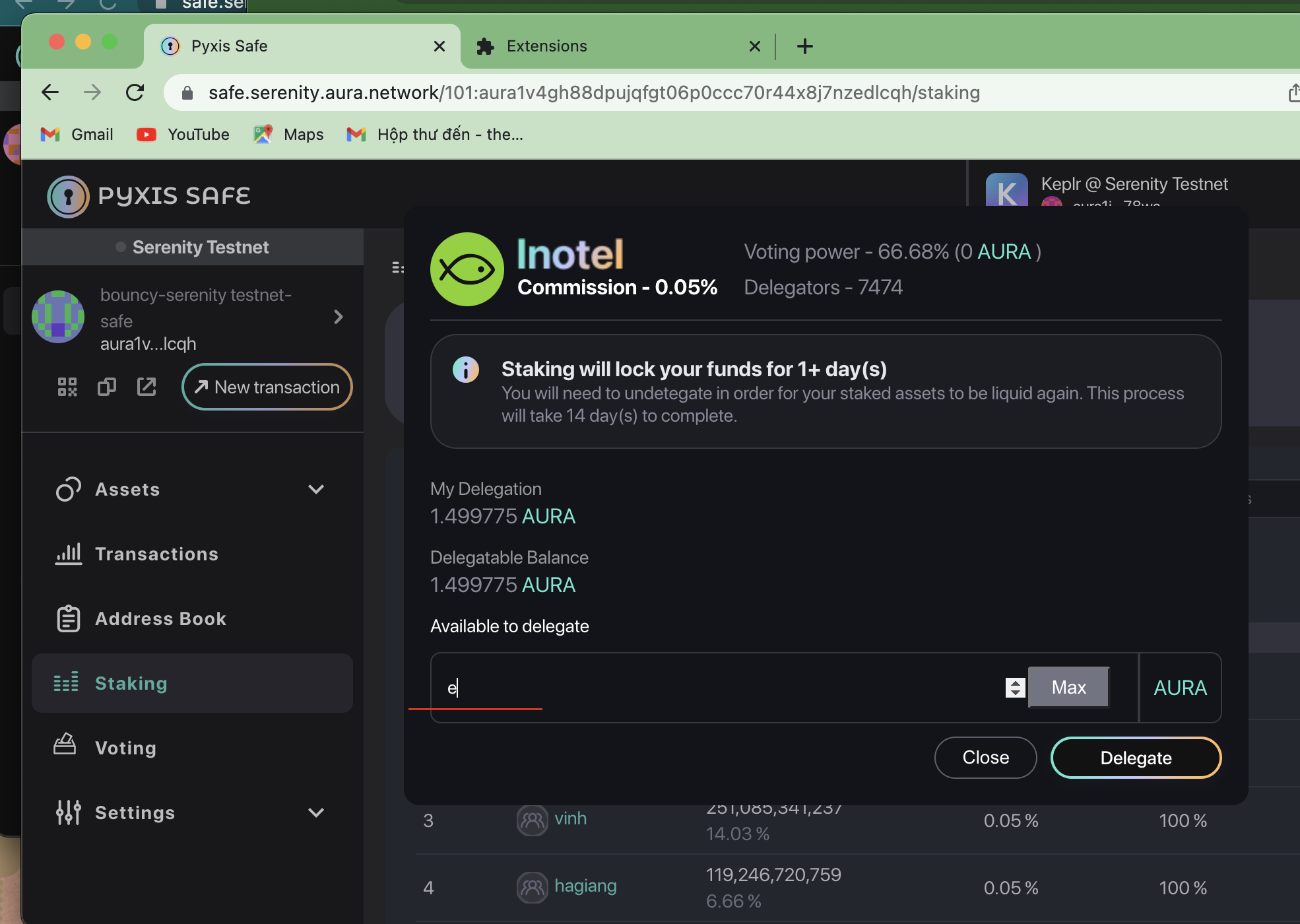 [Aura-Safe][Staking] Not validate delegate number field · Issue #223 · aura-nw/Aura-Safe · GitHub
