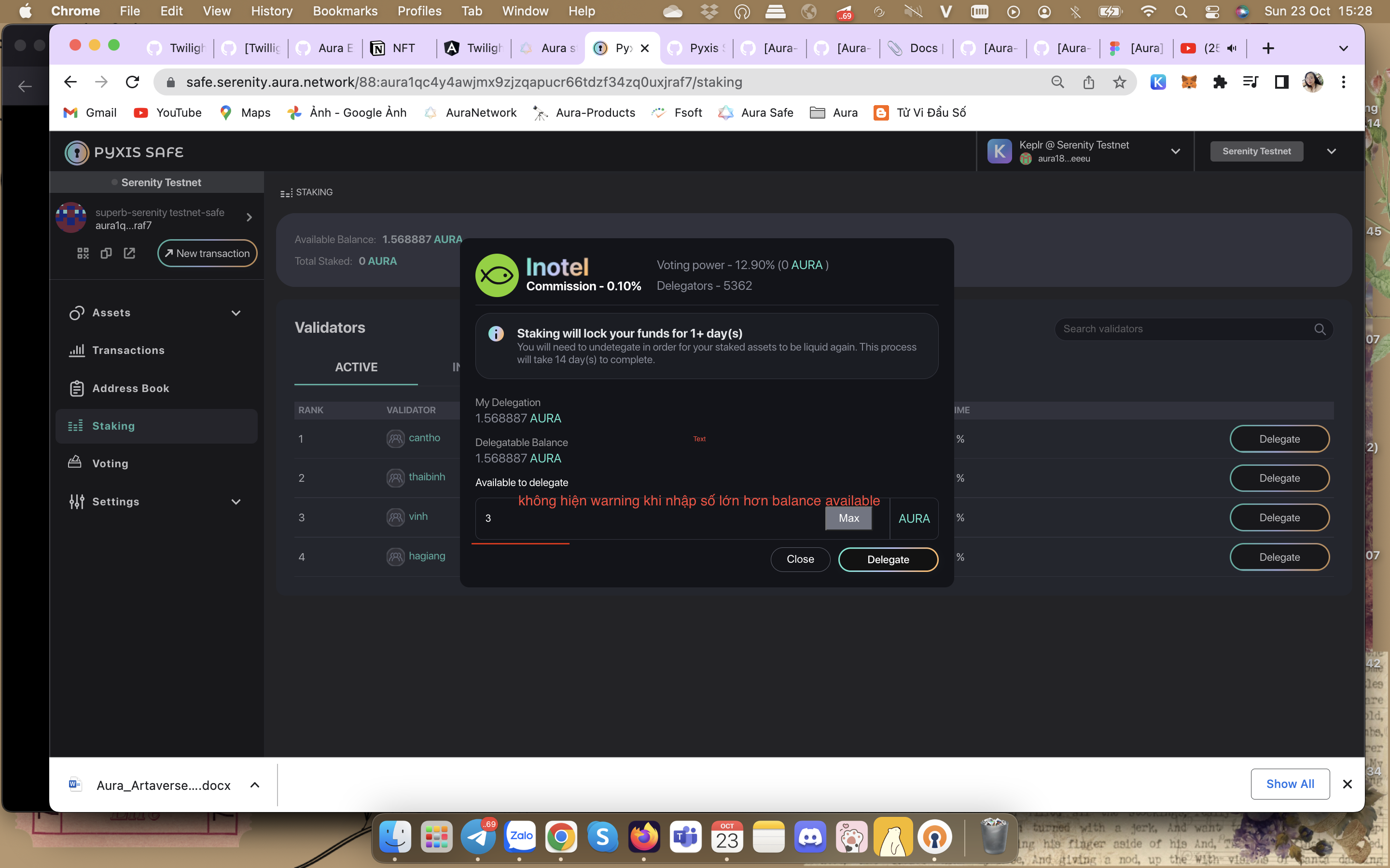 [Aura-Safe][Staking] Not validate delegate number field · Issue #223 · aura-nw/Aura-Safe · GitHub