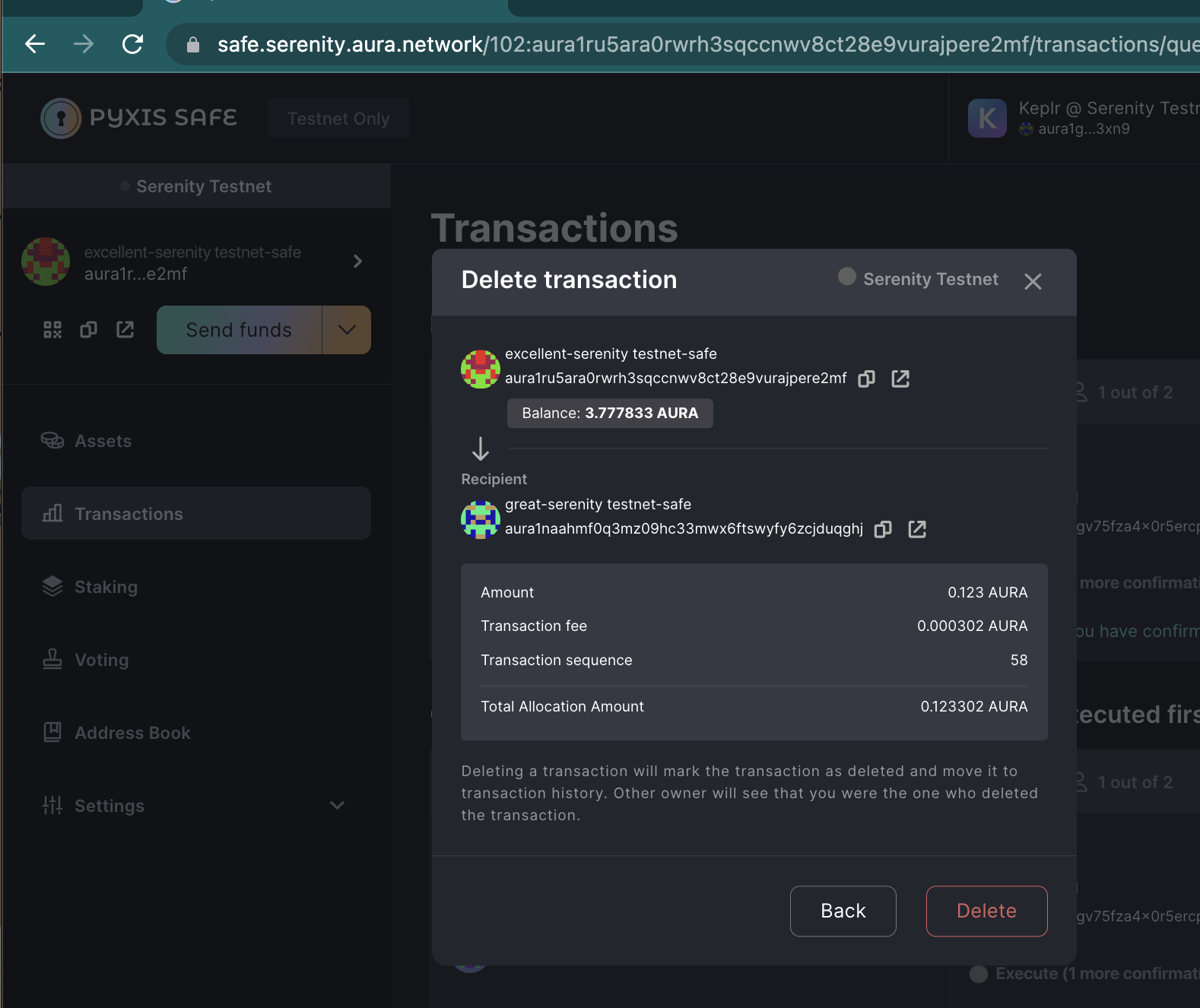 [Aura-Safe][Multisig Tx] New Tx Pop-ups for Tx Reprioritize and Delete · Issue #255 · aura-nw ...