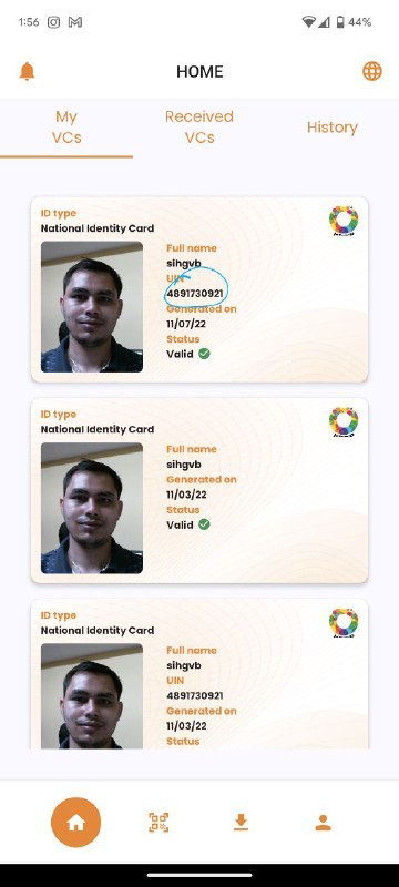 Even though requesting credential with VID still we see UIN detials in ...