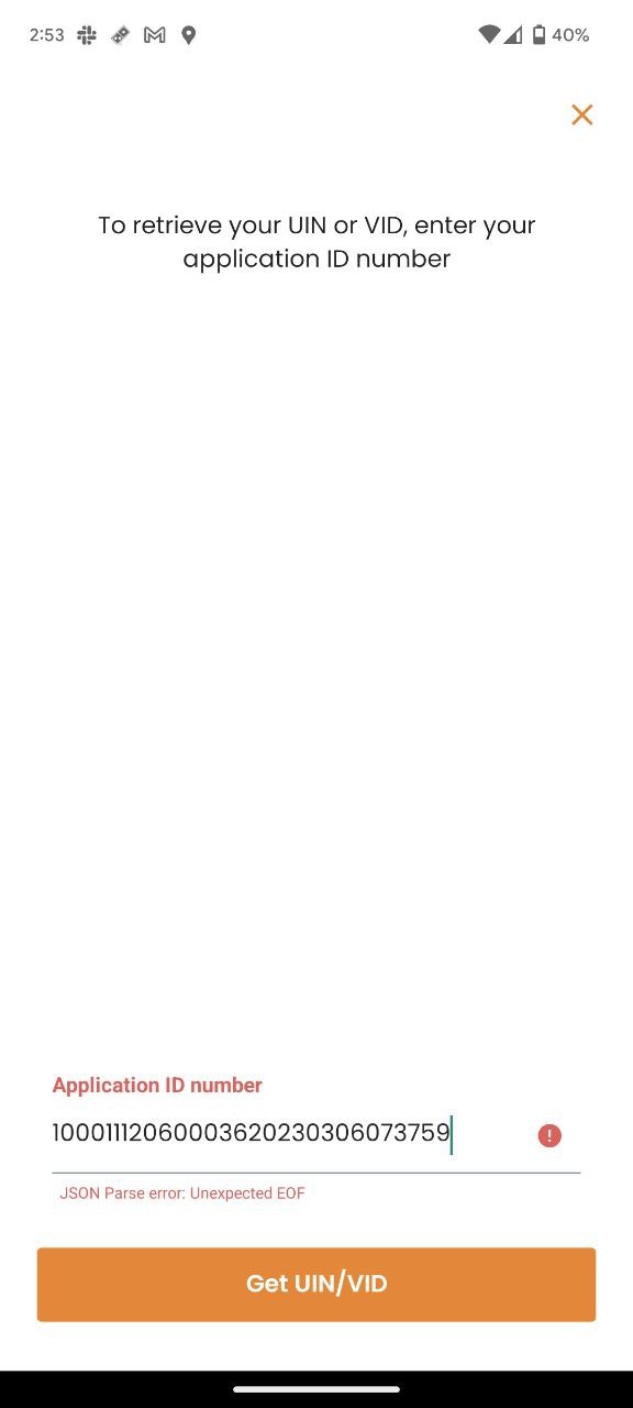 Unable to get UIN/VID using AID · Issue #297 · mosip/inji-wallet · GitHub