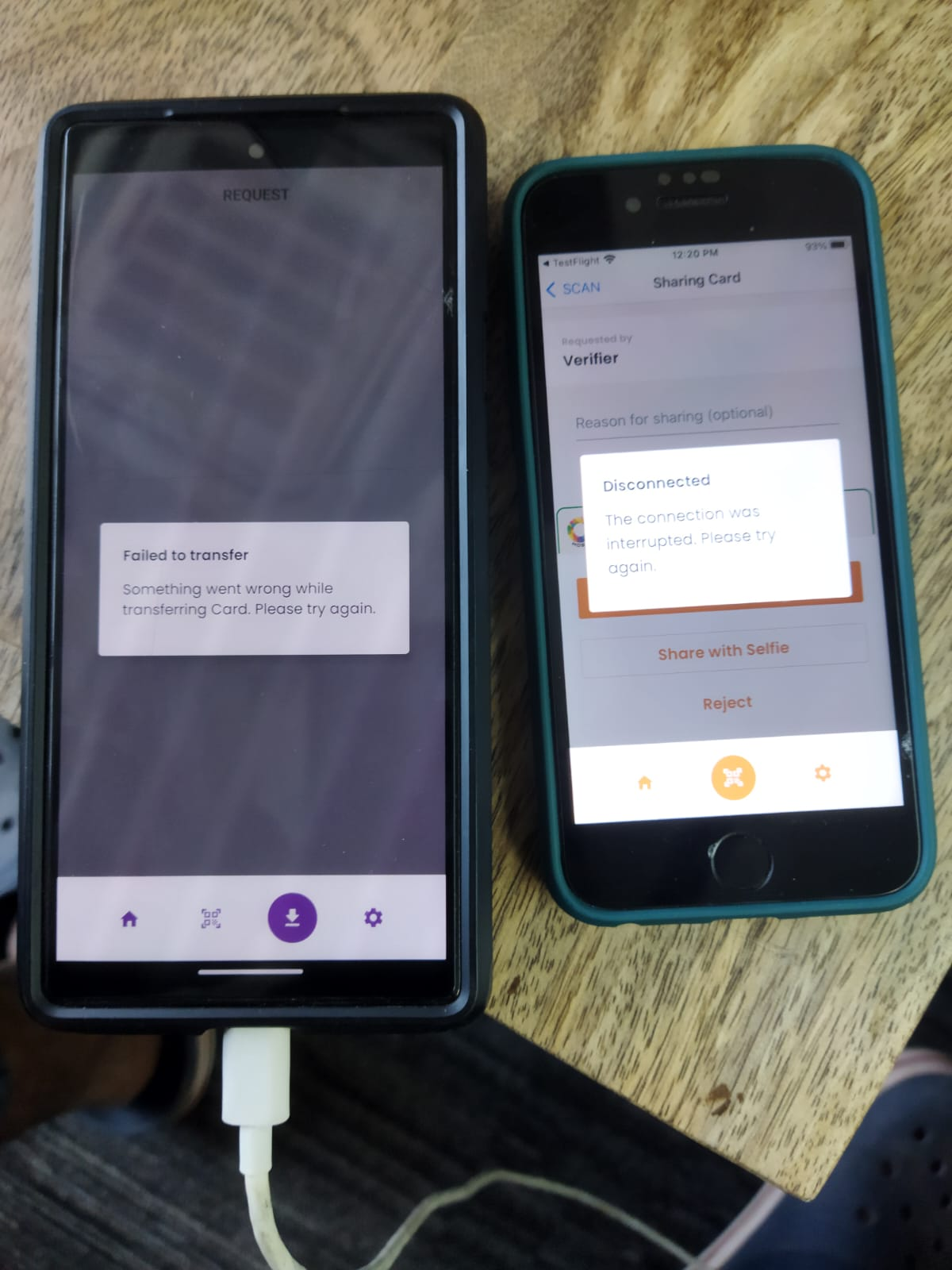 Cross platform: Disconnect pop up displayed on verifier device in subsequent sharing. · Issue ...