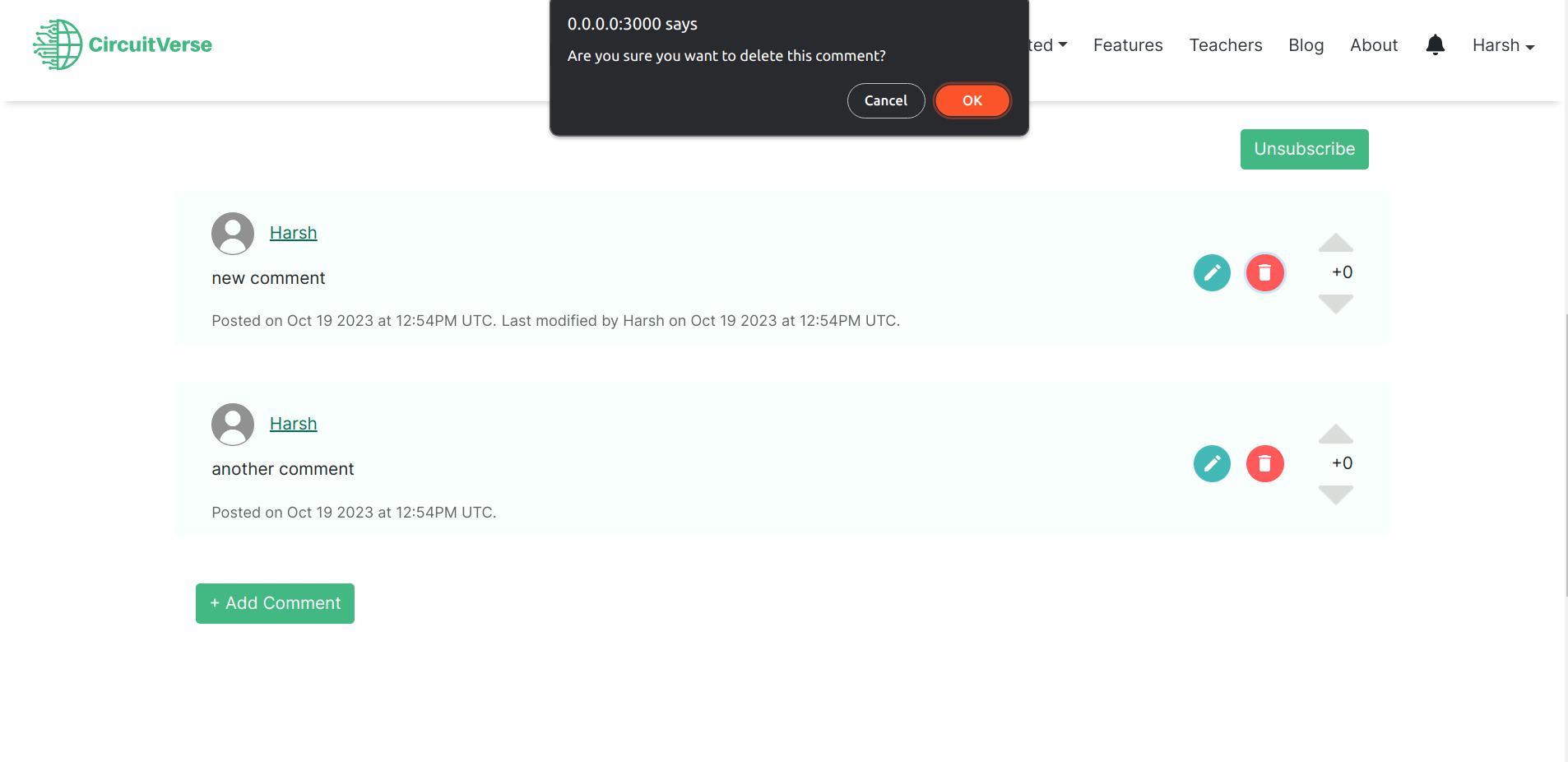 ⭐️ Feature: Add a Model for the delete button in comments · Issue #4200 · CircuitVerse ...