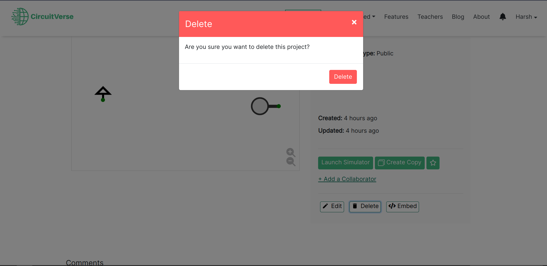 ⭐️ Feature: Add a Model for the delete button in comments · Issue #4200 · CircuitVerse ...
