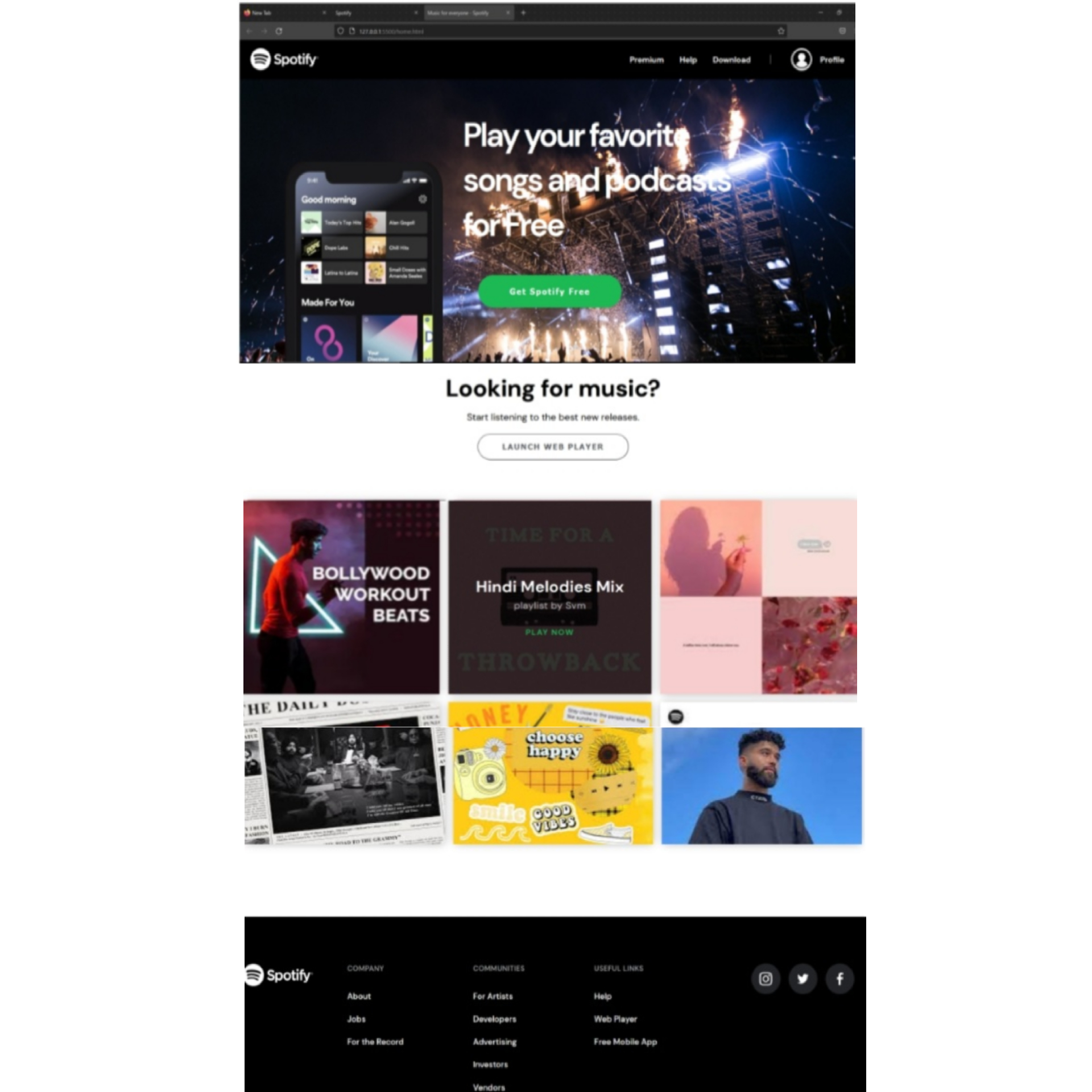 GitHub - RITIKA1277/spotify-clone: SPOTIFY FRONTEND CLONE :- This music player site will have ...