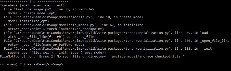 [Errno 2] No such file or directory: 'arcface_model/arcface_checkpoint.tar' · Issue #217 ...