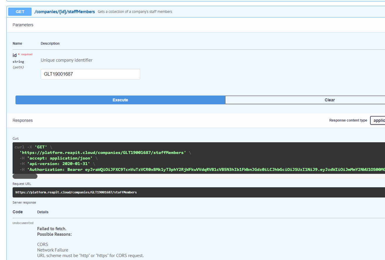 Foundations Api Explorer Companies Id Staffmembers Endpoint Error 
