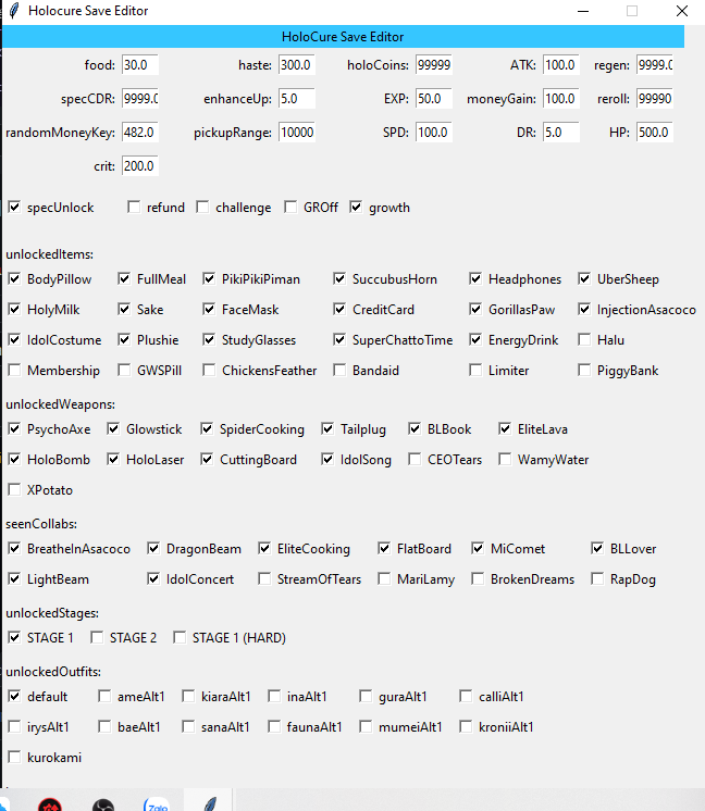 Please Make A Scrollbar For 0 0 3 Pilot · Issue 6 · Aclich Holocure Save Editor · Github