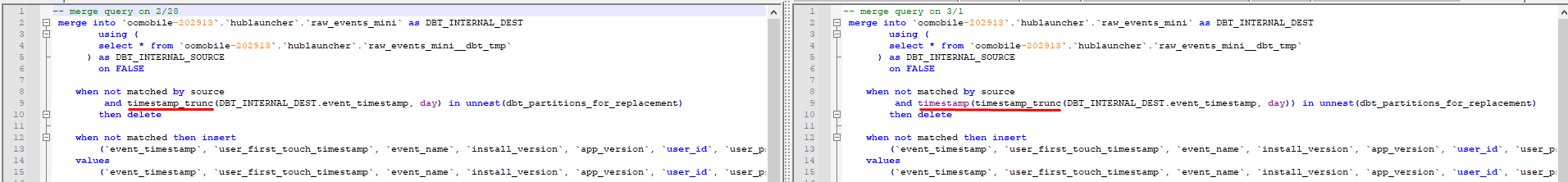 [ADAP-404] [Bug] · Issue #619 · dbt-labs/dbt-bigquery · GitHub