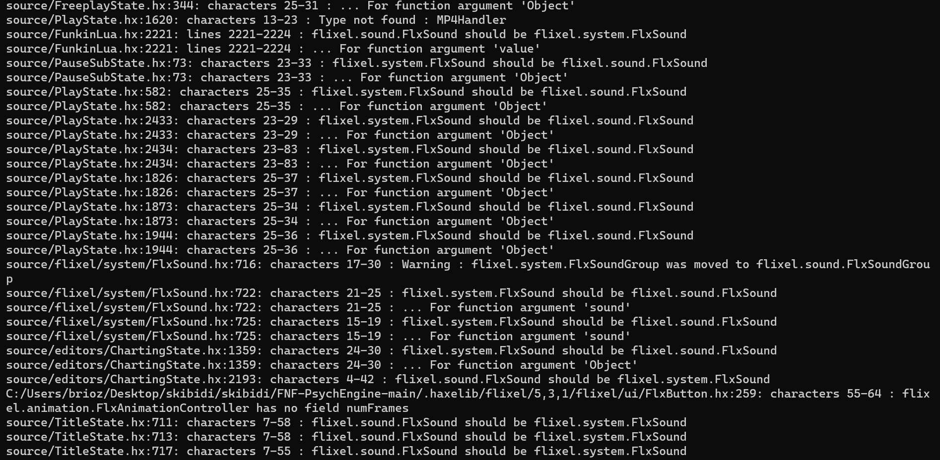 can't compile 0.6.3 (No i don't want 0.7.1h) · Issue #13106 · ShadowMario/FNF-PsychEngine · GitHub