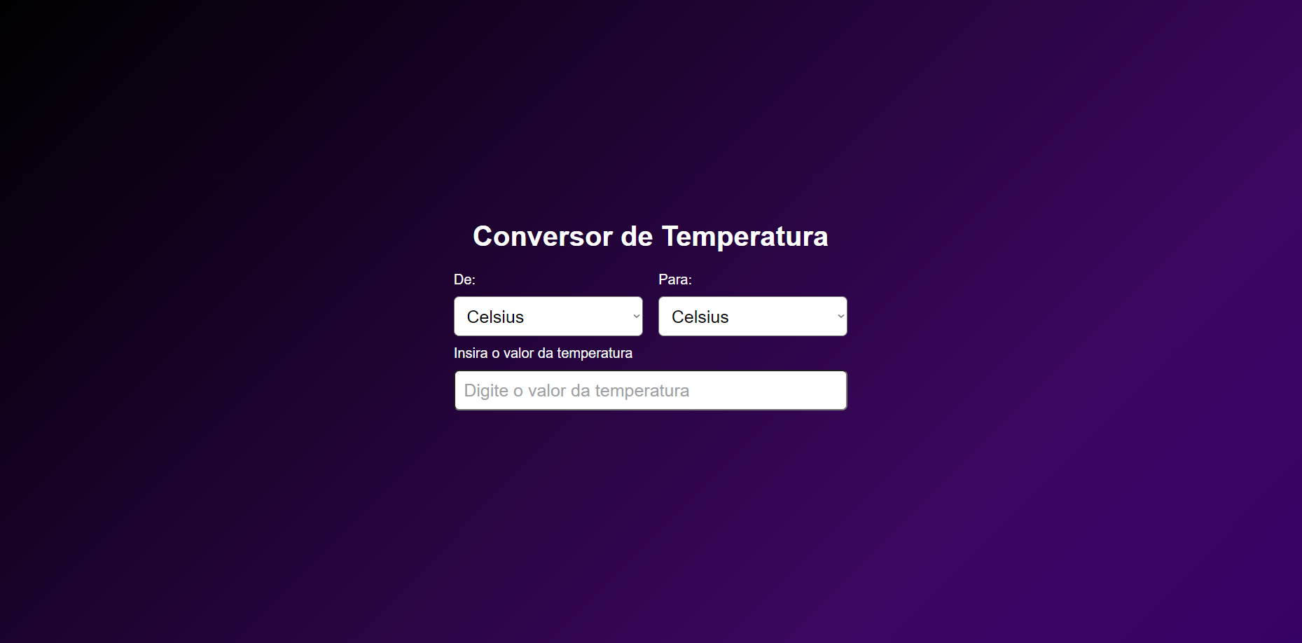 GitHub - afcj8/conversor_de_temperatura: O usuário seleciona a escala de temperatura inicial ...