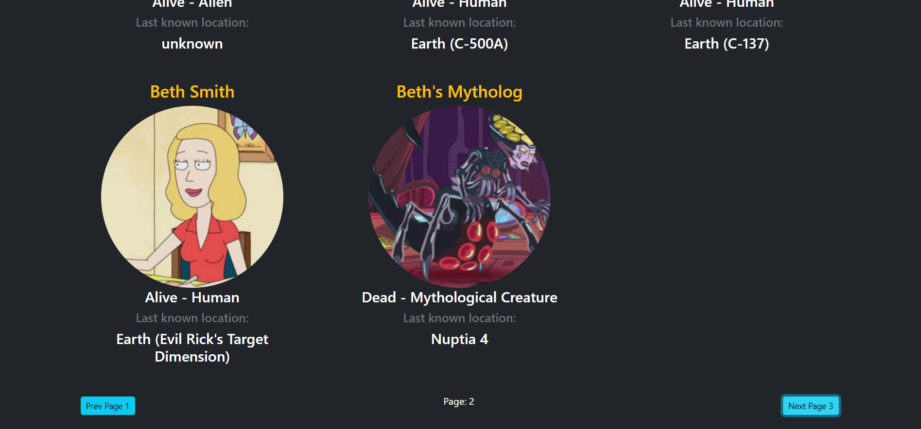 GitHub - Bagse/characters-rick-and-morty: Characters Rick and Morty - React