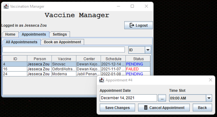 GitHub - fascinatingly/Java-Swing-Appointment-App-for-Vaccination ...