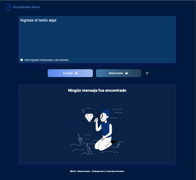 GitHub - MarianaDavies/encriptador: Challenge Encriptador Alura - Oracle One Education