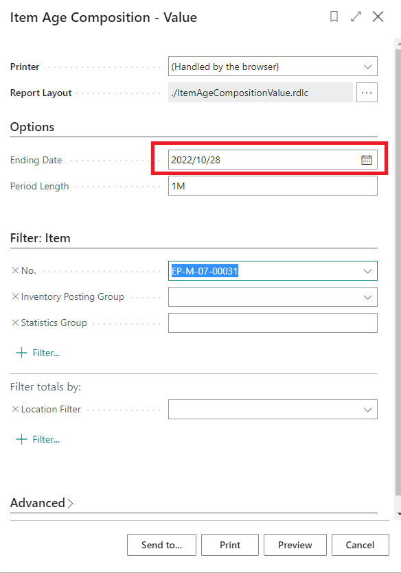 Report Result Incorrect Item Age Composition Value · Issue 21389 · Microsoft