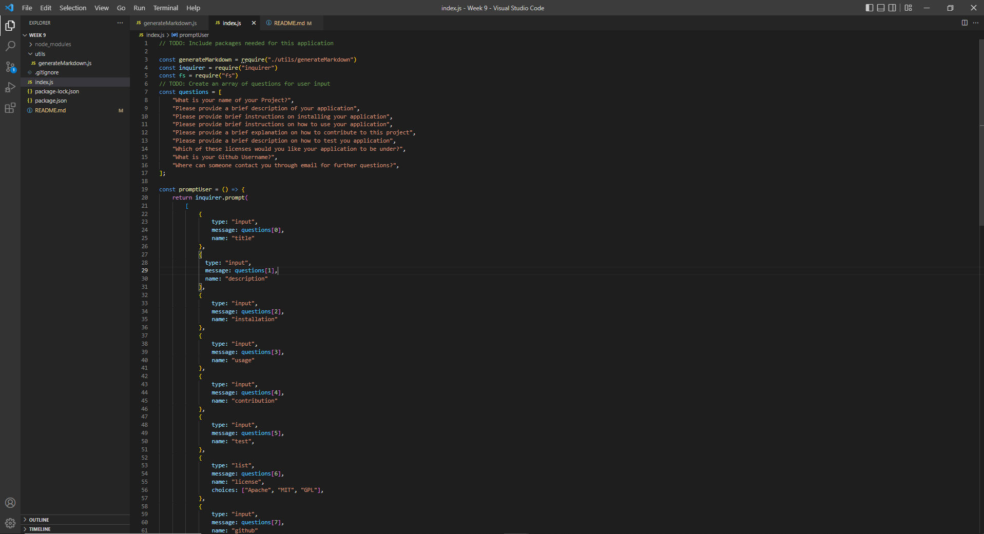GitHub - MaDCodingPower/Week9ReadMeGenerator